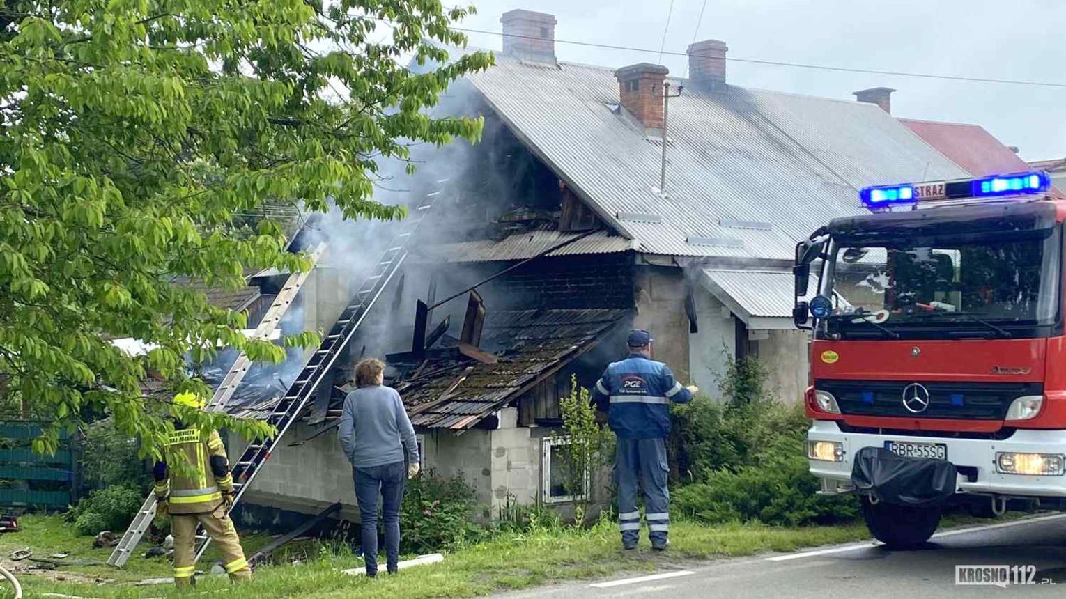Pożar domu w Bliznem!