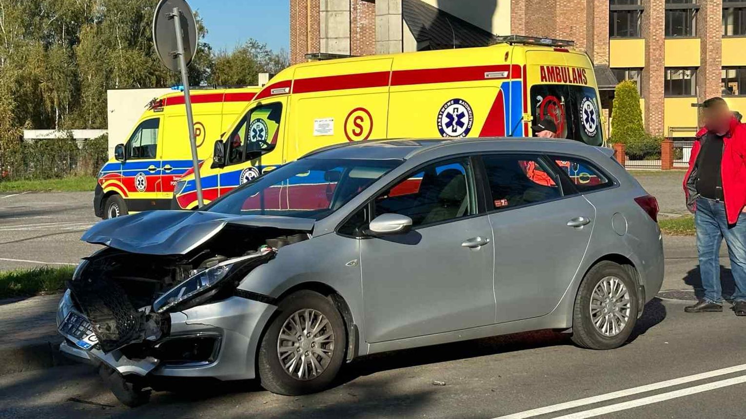 Zderzenie samochodów na Wyszyńskiego