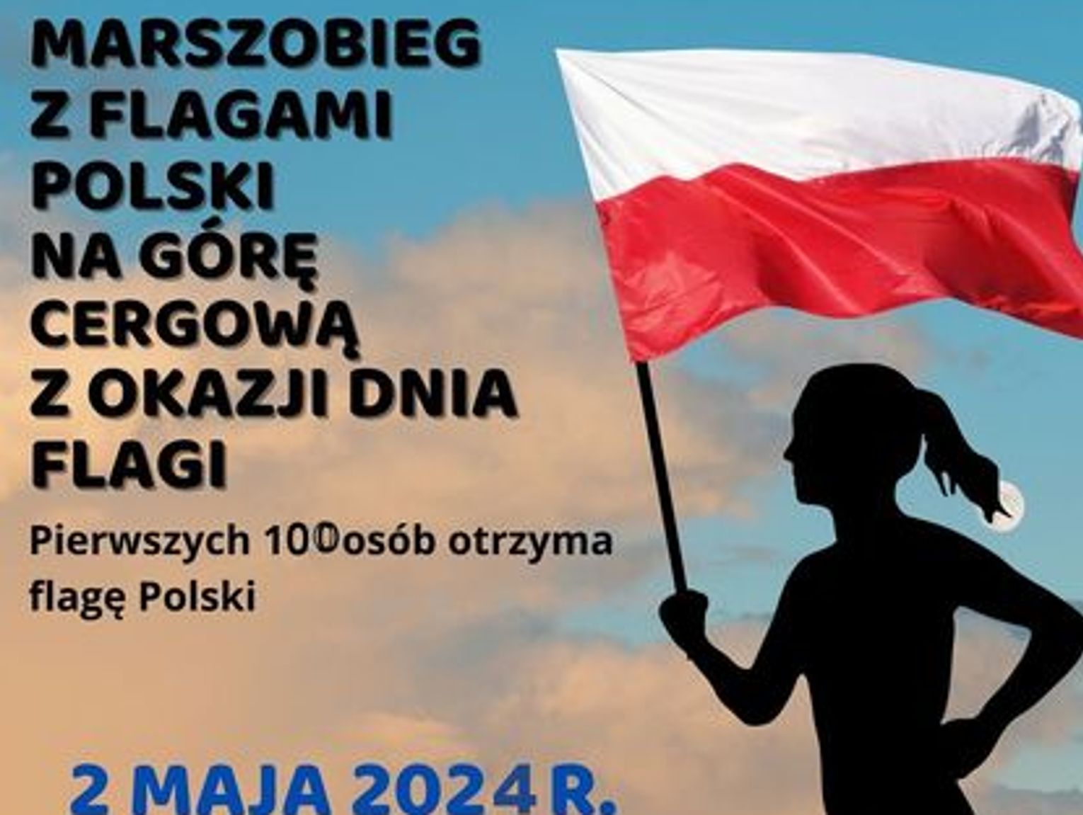 Marszobieg z flagami na górę Cergową