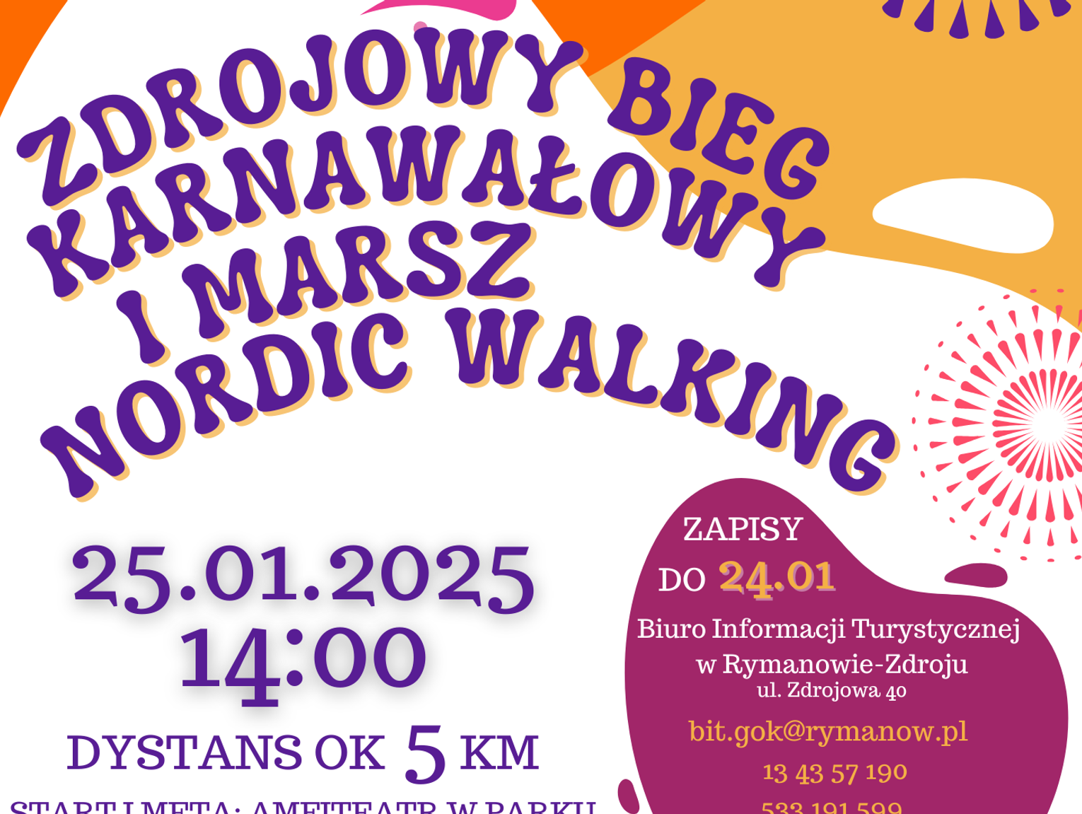 Zdrojowy Bieg Karnawałowy i Marsz Nordic Walking